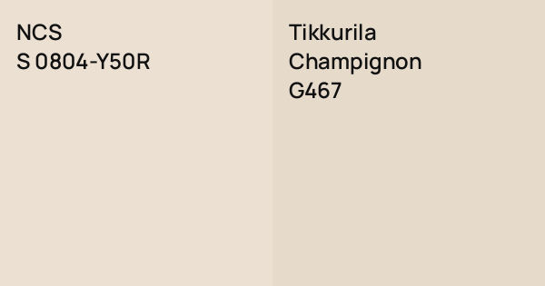 NCS S 0804-Y50R vs. Tikkurila Champignon comparison