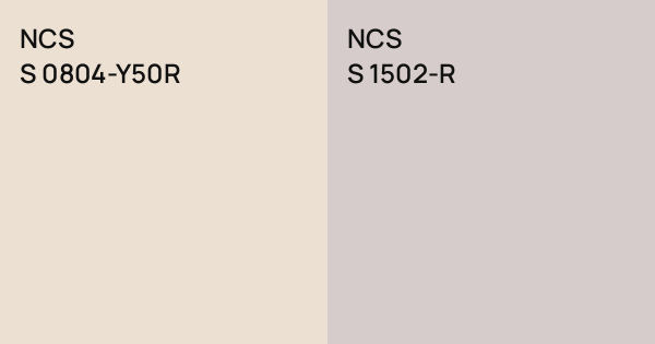 NCS S 0804-Y50R vs. NCS S 1502-R comparison