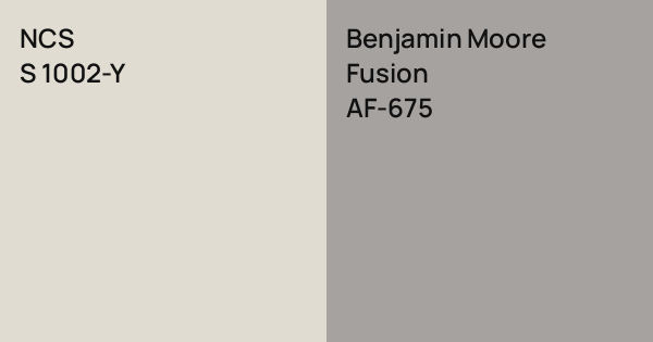 NCS S 1002-Y vs. Benjamin Moore Fusion comparison