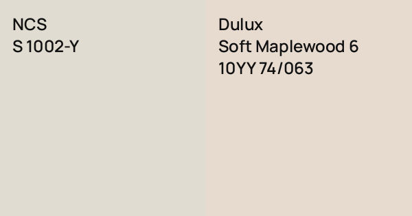 NCS S 1002-Y vs. Dulux Soft Maplewood 6 comparison