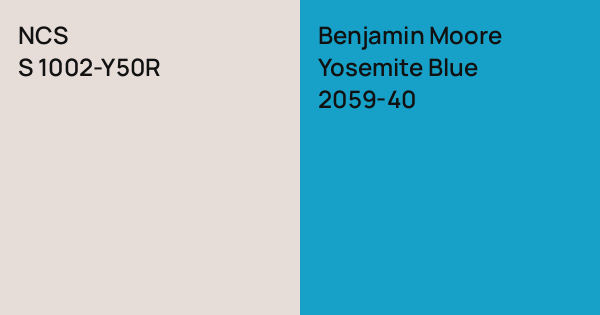 NCS S 1002-Y50R vs. Benjamin Moore Yosemite Blue comparison