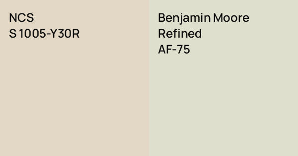 NCS S 1005-Y30R vs. Benjamin Moore Refined comparison