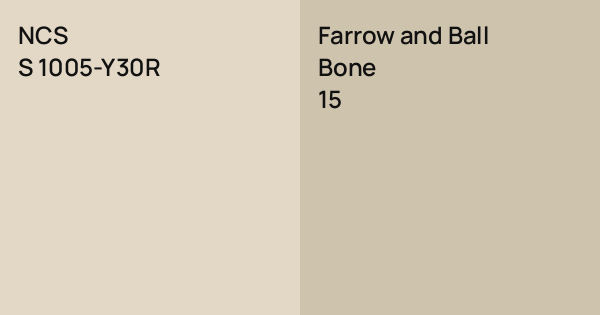 NCS S 1005-Y30R vs. Farrow and Ball Bone comparison