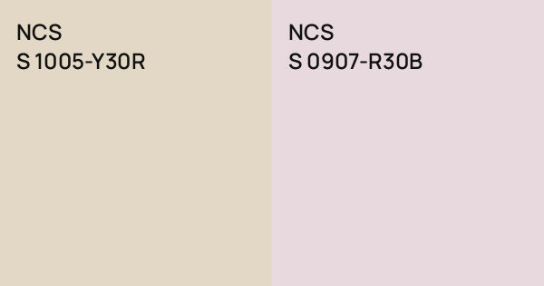 NCS S 1005-Y30R vs. NCS S 0907-R30B comparison