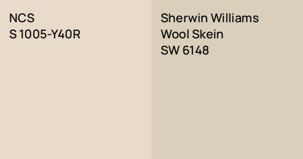 NCS S 1005-Y40R vs. Sherwin Williams Wool Skein comparison