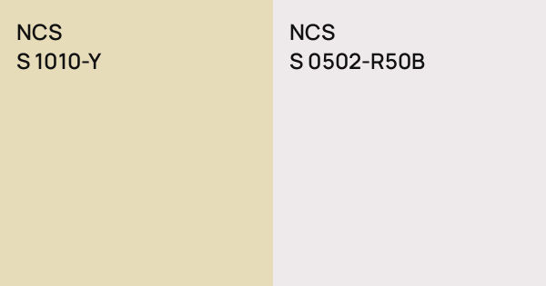 NCS S 1010-Y vs. NCS S 0502-R50B comparison