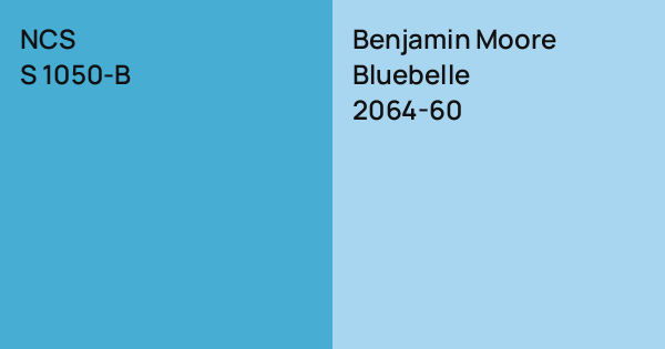 NCS S 1050-B vs. Benjamin Moore Bluebelle comparison