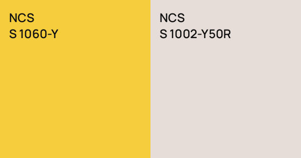 NCS S 1060-Y vs. NCS S 1002-Y50R comparison