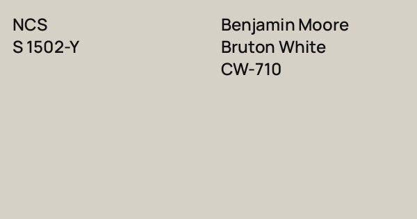 NCS S 1502-Y vs. Benjamin Moore Bruton White comparison