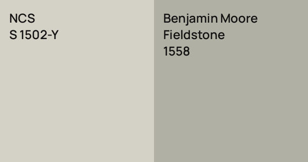 NCS S 1502-Y vs. Benjamin Moore Fieldstone comparison