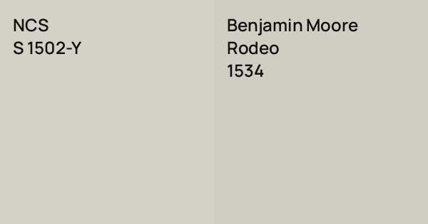 NCS S 1502-Y vs. Benjamin Moore Rodeo comparison