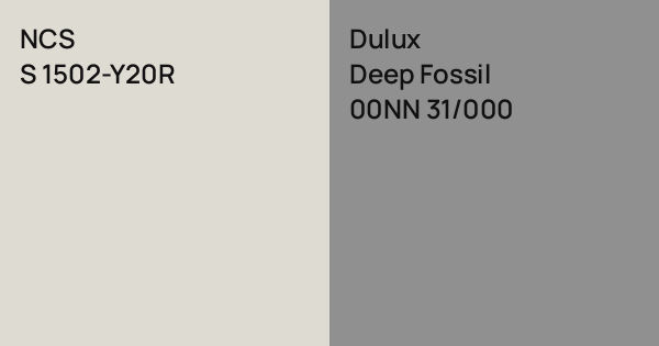 NCS S 1502-Y20R vs. Dulux Deep Fossil comparison