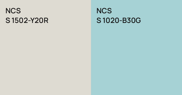 NCS S 1502-Y20R vs. NCS S 1020-B30G comparison