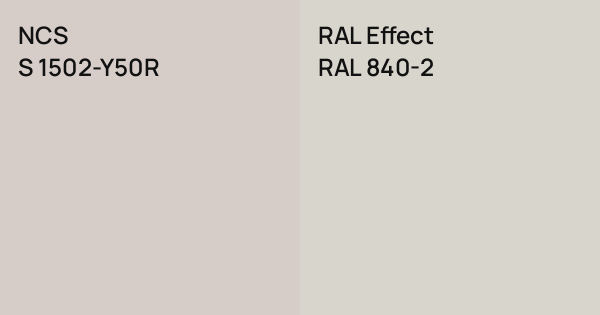 NCS S 1502-Y50R vs. RAL Effect RAL 840-2 comparison