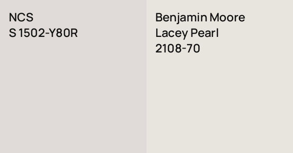 NCS S 1502-Y80R vs. Benjamin Moore Lacey Pearl comparison
