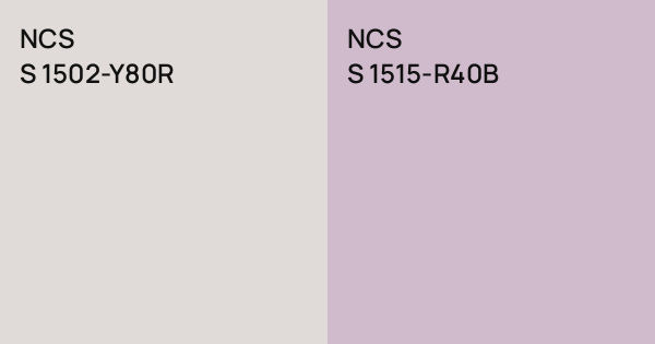 NCS S 1502-Y80R vs. NCS S 1515-R40B comparison