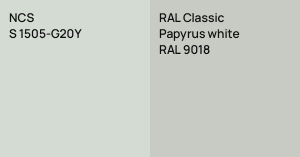 NCS S 1505-G20Y vs. RAL Classic Papyrus white comparison