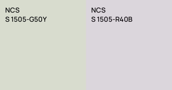 NCS S 1505-G50Y vs. NCS S 1505-R40B comparison