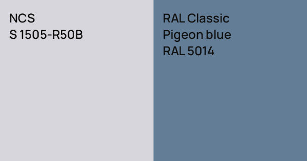 NCS S 1505-R50B vs. RAL Classic Pigeon blue comparison