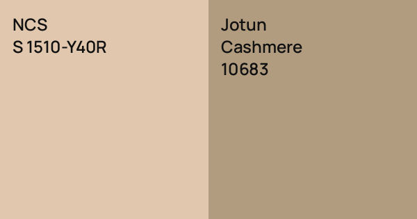 NCS S 1510-Y40R vs. Jotun Cashmere comparison