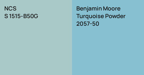 NCS S 1515-B50G vs. Benjamin Moore Turquoise Powder comparison