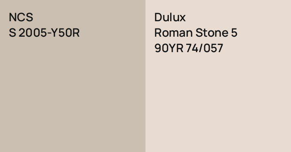 NCS S 2005-Y50R vs. Dulux Roman Stone 5 comparison