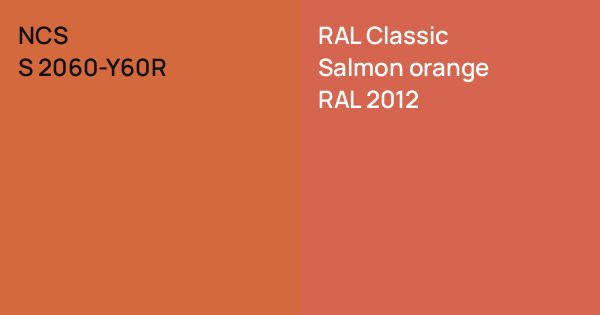 NCS S 2060-Y60R vs. RAL Classic Salmon orange comparison