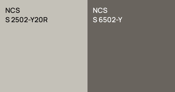 NCS S 2502-Y20R vs. NCS S 6502-Y comparison