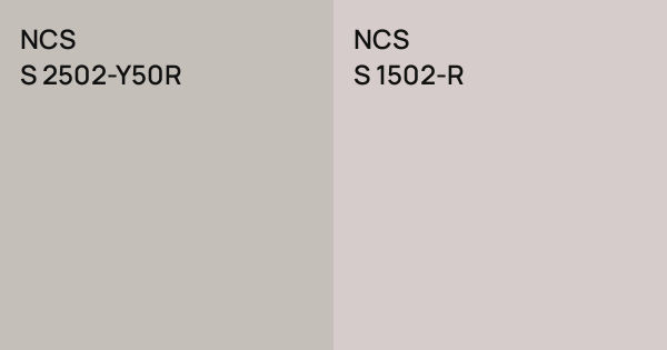 NCS S 2502-Y50R vs. NCS S 1502-R comparison