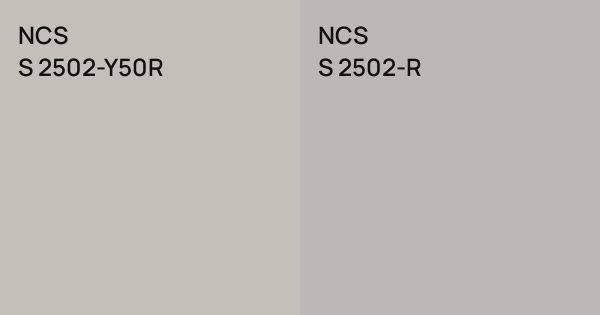 NCS S 2502-Y50R vs. NCS S 2502-R comparison
