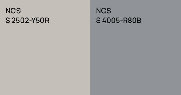 NCS S 2502-Y50R vs. NCS S 4005-R80B comparison
