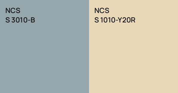 NCS S 3010-B vs. NCS S 1010-Y20R comparison