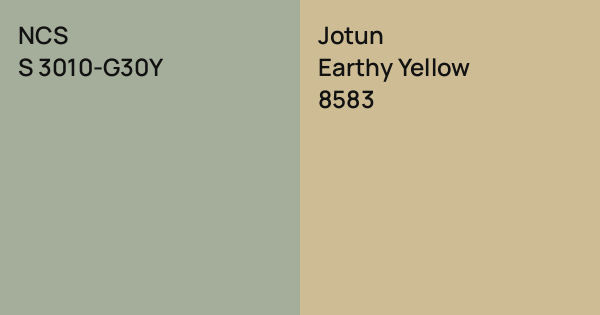 NCS S 3010-G30Y vs. Jotun Earthy Yellow comparison