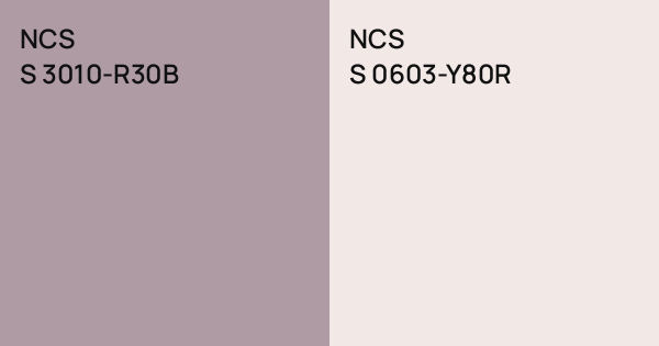 NCS S 3010-R30B vs. NCS S 0603-Y80R comparison