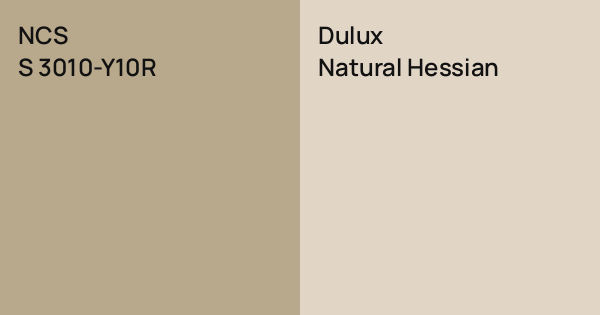 NCS S 3010-Y10R vs. Dulux Natural Hessian comparison