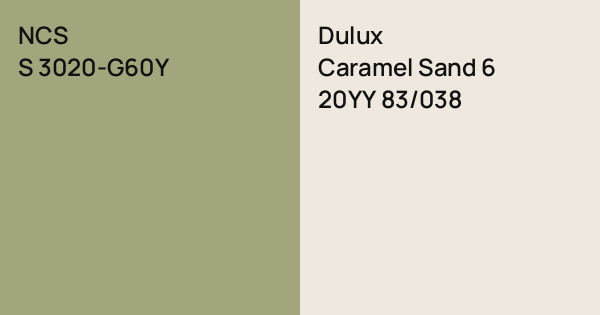 NCS S 3020-G60Y vs. Dulux Caramel Sand 6 comparison