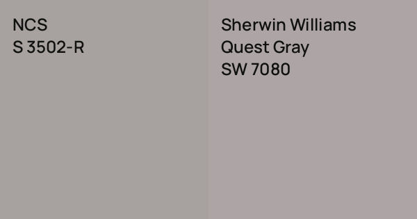 NCS S 3502-R vs. Sherwin Williams Quest Gray comparison