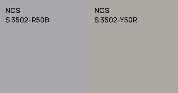 NCS S 3502-R50B vs. NCS S 3502-Y50R comparison