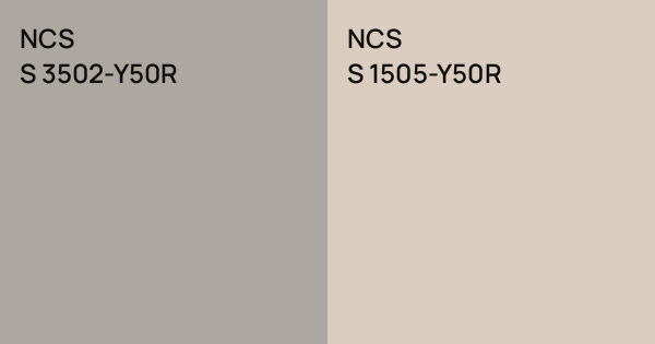 NCS S 3502-Y50R vs. NCS S 1505-Y50R comparison