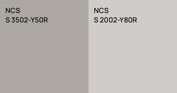 NCS S 3502-Y50R vs. NCS S 2002-Y80R comparison