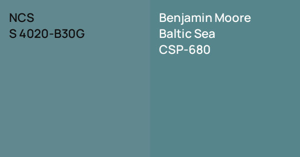 NCS S 4020-B30G vs. Benjamin Moore Baltic Sea comparison