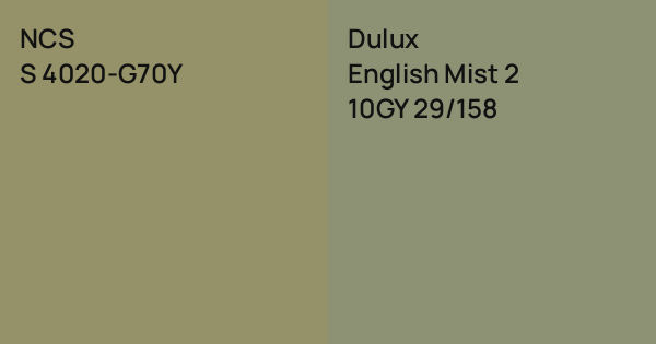 NCS S 4020-G70Y vs. Dulux English Mist 2 comparison
