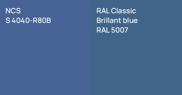 NCS S 4040-R80B vs. RAL Classic Brillant blue comparison