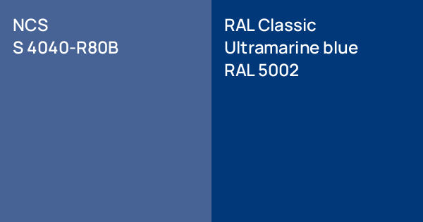 NCS S 4040-R80B vs. RAL Classic Ultramarine blue comparison