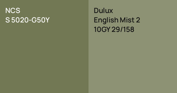 NCS S 5020-G50Y vs. Dulux English Mist 2 comparison