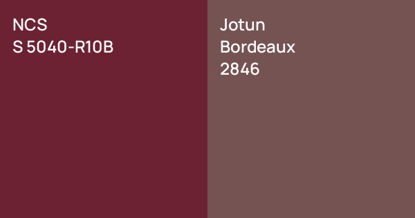 NCS S 5040-R10B vs. Jotun Bordeaux comparison