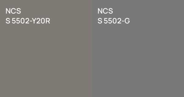 NCS S 5502-Y20R vs. NCS S 5502-G comparison
