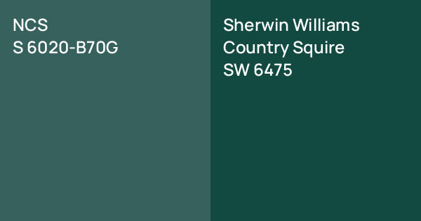 NCS S 6020-B70G vs. Sherwin Williams Country Squire comparison
