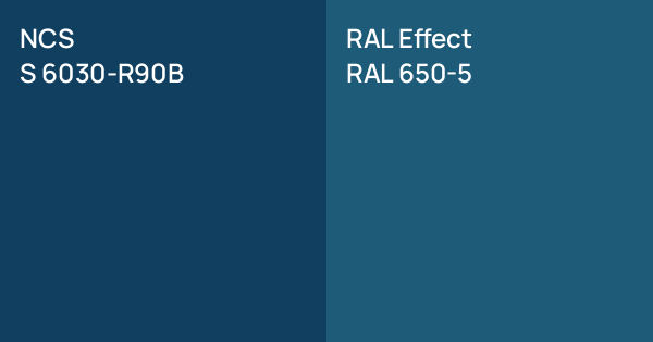 NCS S 6030-R90B vs. RAL Effect RAL 650-5 comparison