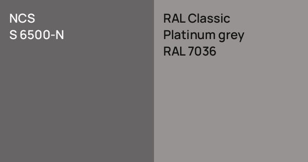 NCS S 6500-N vs. RAL Classic Platinum grey comparison